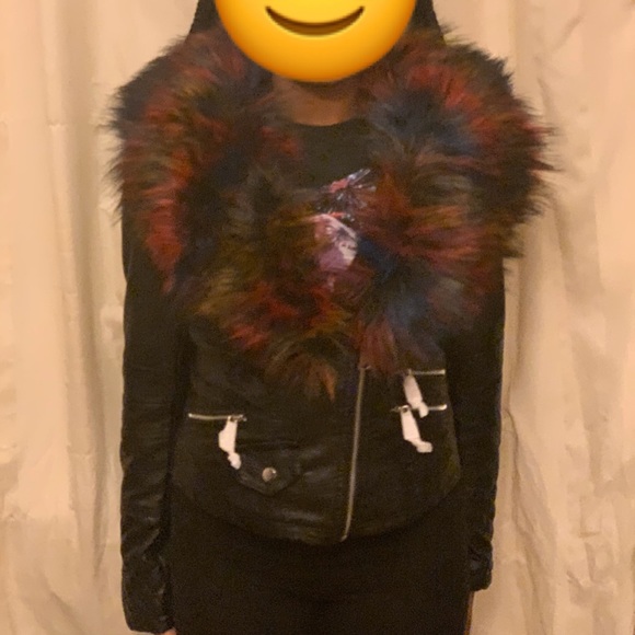AKIRA | Jackets & Coats | Faux Fur Trimmed Moto Jacket | Poshmark